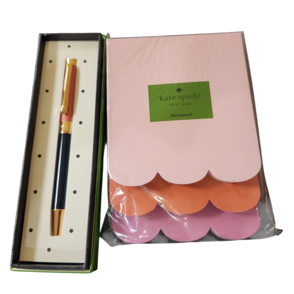 kate spade | Office | Kate Spade Pink And Orange Scalloped Notepad With ...